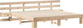 Rám postele s čelo Hnědá 180 x 200 cm Masivní borové dřevo 3385679