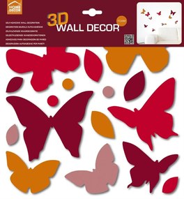 Crearreda Pěnová samolepicí dekorace Motýlci, 31x31cm, doprodej