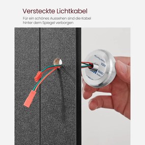 Toaletní stolek, toaletní stůl s nastavitelnou intenzitou osvětlení LED, černý