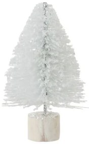 Malý bílý třpytivý vánoční stromeček - 14 cm