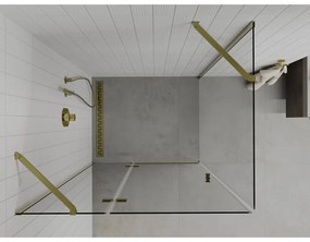 Mexen Roma sprchový kout 70x80cm, 6mm sklo, zlatý profil-čiré sklo, 854-070-080-50-00