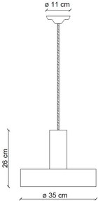 Ferroluce Závěsné svítidlo PL, ∅ 35 cm, 1xE27 Barva: Květinová červená