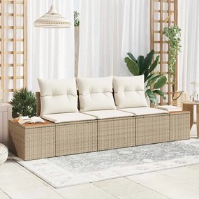 Sada zahradních pohovek 3 ks 3-Počet míst béžová a krémová 3356686