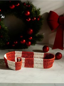 Sinsay - Vánoční úložný koš ve tvaru cukrové třtiny - červená