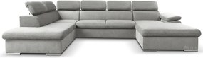 Sedací souprava COOL II | 220x343x191 cm | rozkládací + 2x úložný prostor | PRAVÁ | lounge 18 světle šedá