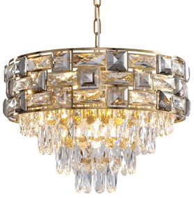 Lustr Luxuria, 1x křišťálové/zlaté kovové stínítko, (fi 50cm), g