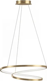HOMCOM 38W LED závěsná lampa se 2 kruhy a 3 barevnými teplotami, 3000-6000K, výškově nastavitelná, zlatá