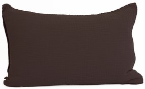MK Lůžkoviny Mušelínový povlak na polštář 40 x 60 cm - Alexia tmavě hnědá