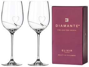 Diamante sklenice na červené víno Romance s kamínky Swarovski 450 ml 2KS