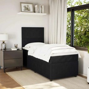Box spring postel s matrací černá 90x190 cm samet 3292210