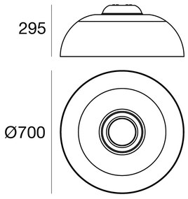Stilnovo 8894 Demì, designové stropní svítidlo, 37W LED 3000K stmívatelné DALI, prům. 70cm