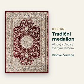Angel Carpet, Kusový koberec Sultan 12 Red, 200x290, červená, kancelář