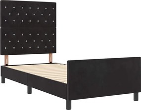 Postel s boxspringem s čelo Černá 90 x 190 cm samet 3344845