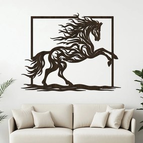 dřevo života Dřevěný obraz HORSE Zvolte rozměr (cm): 80x62, Zvolte barvu dekoru: Wenge