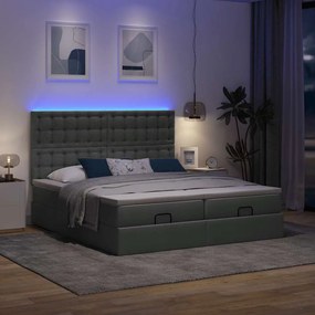 Osmanský rám postele s matrací tmavě šedá 160x200cm textil 3314577