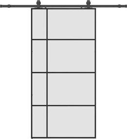 Posuvné dveře se sadou kování černé 102,5x205 cm ESG Glass 3375873