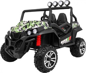 Ramiz Terénní bugina pro děti maskáčová + pohon 4x4 + dálkové ovládání + nosič zavazadel + rádio MP3 + LED