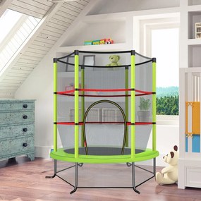 Costway Zahradní trampolína Ø 140 cm s ochrannou sítí trampolína pojme – zelený