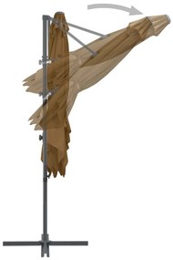 Konzolový slunečník s ocelovou tyčí 250 x 250 cm barva taupe,  44627