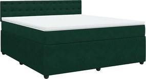 Box spring postel s matrací tmavě zelená 180x200 cm samet 3290121