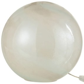 OnaDnes -20% Bílá skleněná stolní lampa J-line Oyster 28 cm