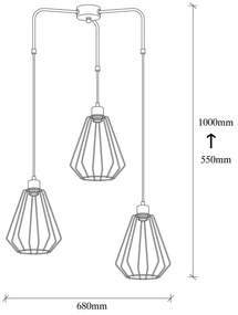Černé kovové závěsné svítidlo Opviq lights Mathaios