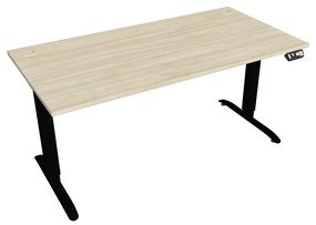 Elektr. nastavitelný stůl 160x80 s pamětí - HOBIS MOTION MS 2M 1600 Dekor stolové desky: akát, Barva kovové podnože: černá