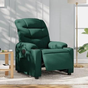 Elektrické polohovací křeslo tmavě zelené textil 3206633