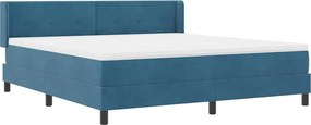 Postel s boxspringem s čelo Tmavě modrá 200 x 180 cm samet 3341484