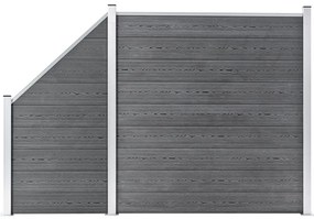 Plotová sada z WPC 1 čtvercový + 1 šikmý díl 273 x 186 cm šedá 3054431