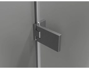 Mexen, Mexen Lunar-F skládací levé sprchové dveře 80 cm, průhledné, pistolově šedá kartáčovaná - 836-080-000-66-00-L