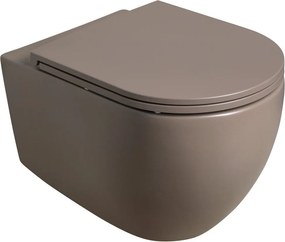 Isvea Isvea, INFINITY závěsná WC mísa, Rimless, 36,5x53cm, taupe, 10NF02005-2H