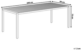 Zahradní stůl z týku a nerezové oceli 200 x 90 cm VIAREGGIO Beliani