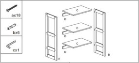 Úzký koupelnový regál Lab'n Modul, bambus, šířka 20 cm
