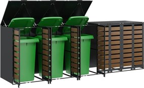 Úložný box na 3 popelnice Ocel Antracit 3394771