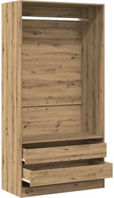 Šatní skříň dub artisan 100 x 50 x 200 cm kompozitní dřevo 3318627