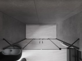 Mexen Velar Duo, posuvné sprchové dveře do otvoru 170 cm, 8mm šedé sklo, broušený grafit, 871-170-000-42-95