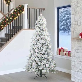 Umělý Skládací Vánoční Strom s stojanem Bílá 240 cm PE a PVC 3397512