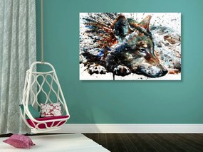 Obraz vlk v akvarelovém provedení - 120x80 cm