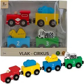 SPARKYS Vláček BABU Cirkus / Dřevo / 3 vagóny / od 3 let