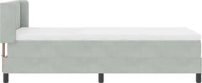 Postel s boxspringem s čelo Světle šedá 190 x 90 cm samet 3341390