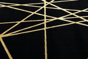 Dywany Łuszczów, Kusový koberec Gloss 406C 86 geometric black/gold, 80x150, černá, chodba / předsíň