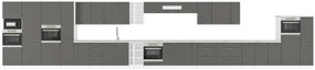 Kuchyňská skříňka LARA šedá 60x60 GN-72 2F (90°)