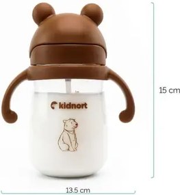 Kidnort Bringebaer Hrneček s brčkem 240ml hnědý