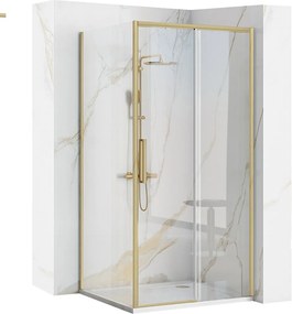 Rea Rapid, pevná stěna pro sprchový kout Rapid 100 x 195 cm, 6mm čiré sklo, zlatý matný profil, REA-K4706