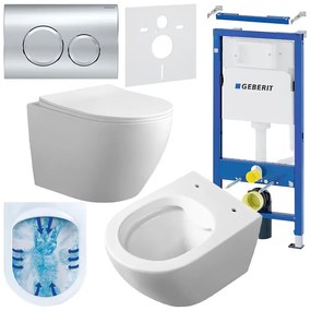 BPS-koupelny Podomítkový modul Geberit DuoFix s WC mísou MU-WH-RIM-03 + ovládací tlačítko Delta 20 chrom