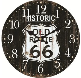 Živá Zeď Dřevěné nástěnné hodiny Old Route 66