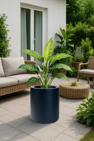 Kulatý květináč ESTRA, výška 40 cm, černý