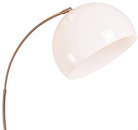 Moderní oblouková lampa měděná s bílým stínidlem - Arc Basic