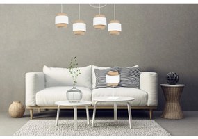 Stolní lampa BOHO, 1x jutové/bílé textilní stínítko